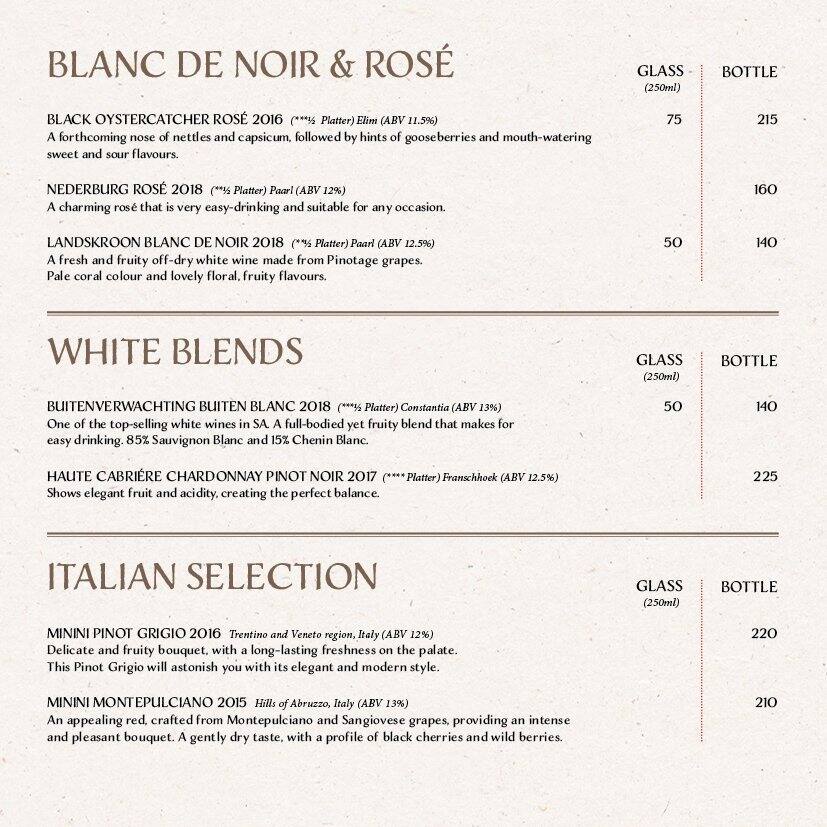 Menu au Casa Bella Ballito Junction restaurant, Ballito