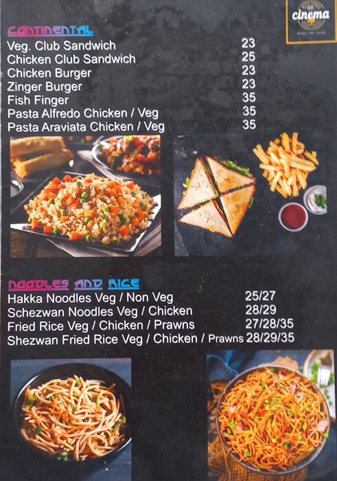 Menu at Cinema Restaurant Lounge and Cafe, Dubai