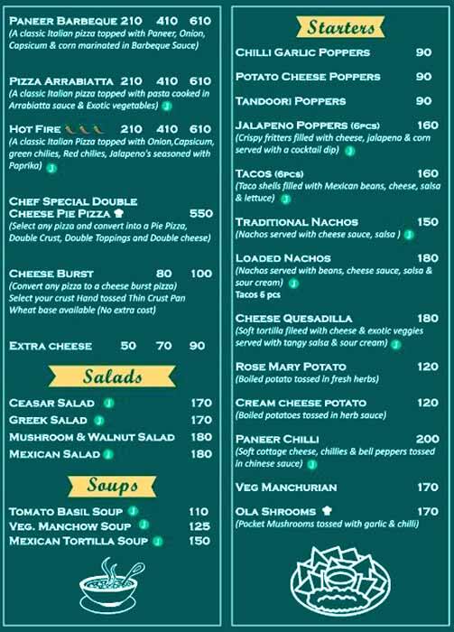 Menu at Pizza & Poppers, Mumbai, 4