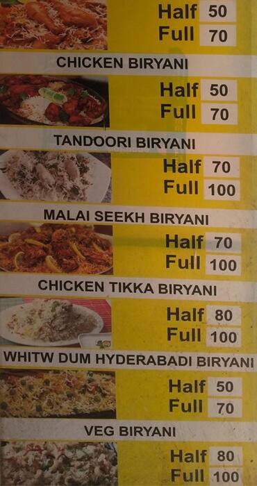 Menu of Altaf Caterers, Kandivali West, Mumbai
