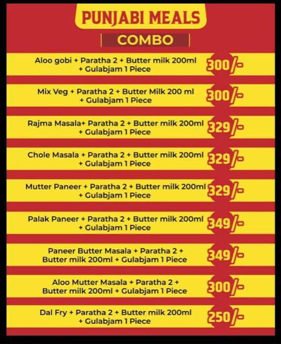 Menu of Punjabi Meals, Hadapsar, Pune