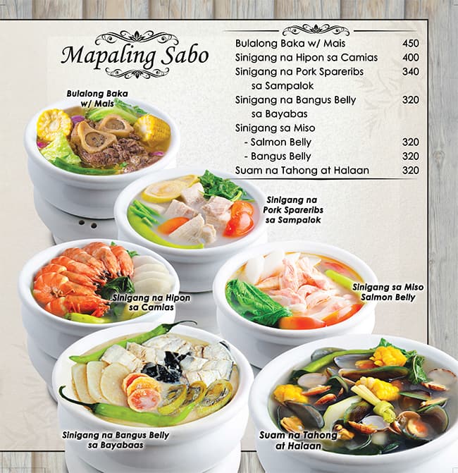 Menu at Mangan restaurant, Mandaluyong, SM Megamall Blg. B