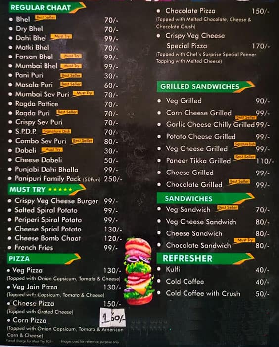 Menu of Mithas, Kharadi, Pune