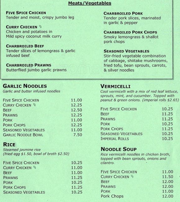 Menu at Perilla restaurant, San Francisco, 836 Irving St
