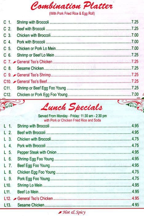 Menu at New Ruby Chinese Restaurant, Philadelphia