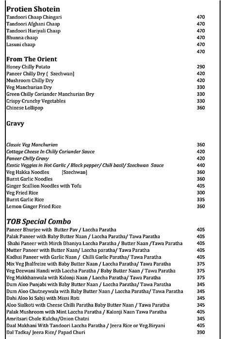 Menu at TOB Quick Pick, Surat, Eco Commerz