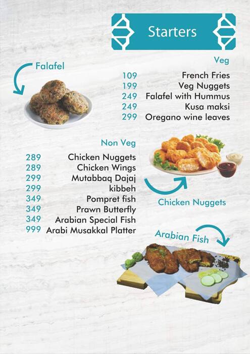 Menu at Barkaas Indo-Arabic Restaurant, Lucknow