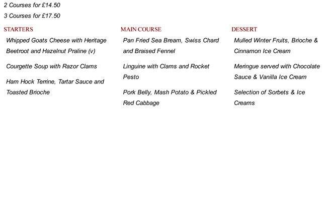 Menu at Melody at St Paul's restaurant, London