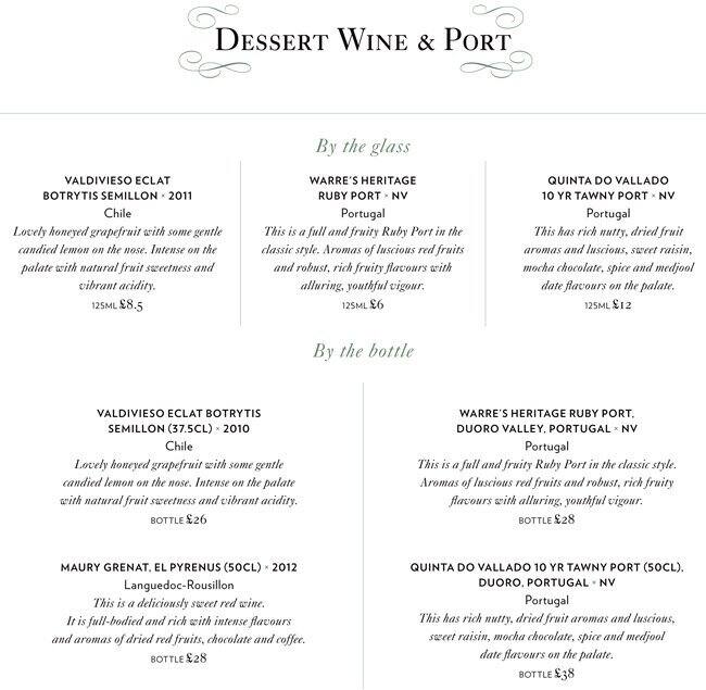 Menu at Melody at St Paul's restaurant, London