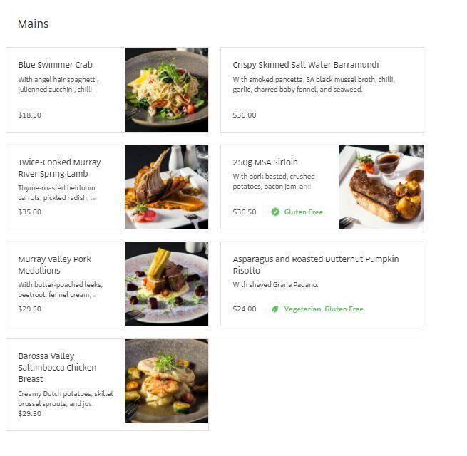 Carta de Strathmore Balcony Restaurant, Adelaida