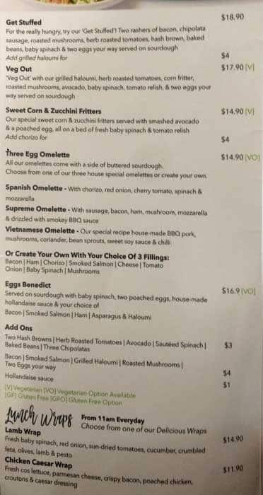 Menu at Luv a Coffee Buranda restaurant, Woolloongabba