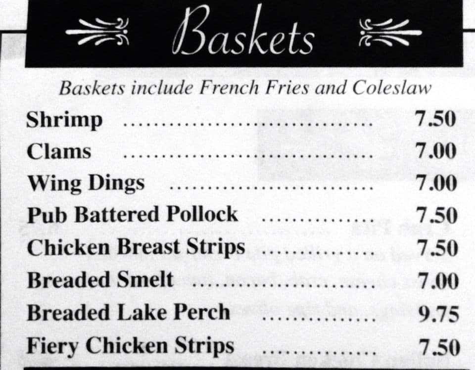 Menu at The Grand restaurant, Ludington