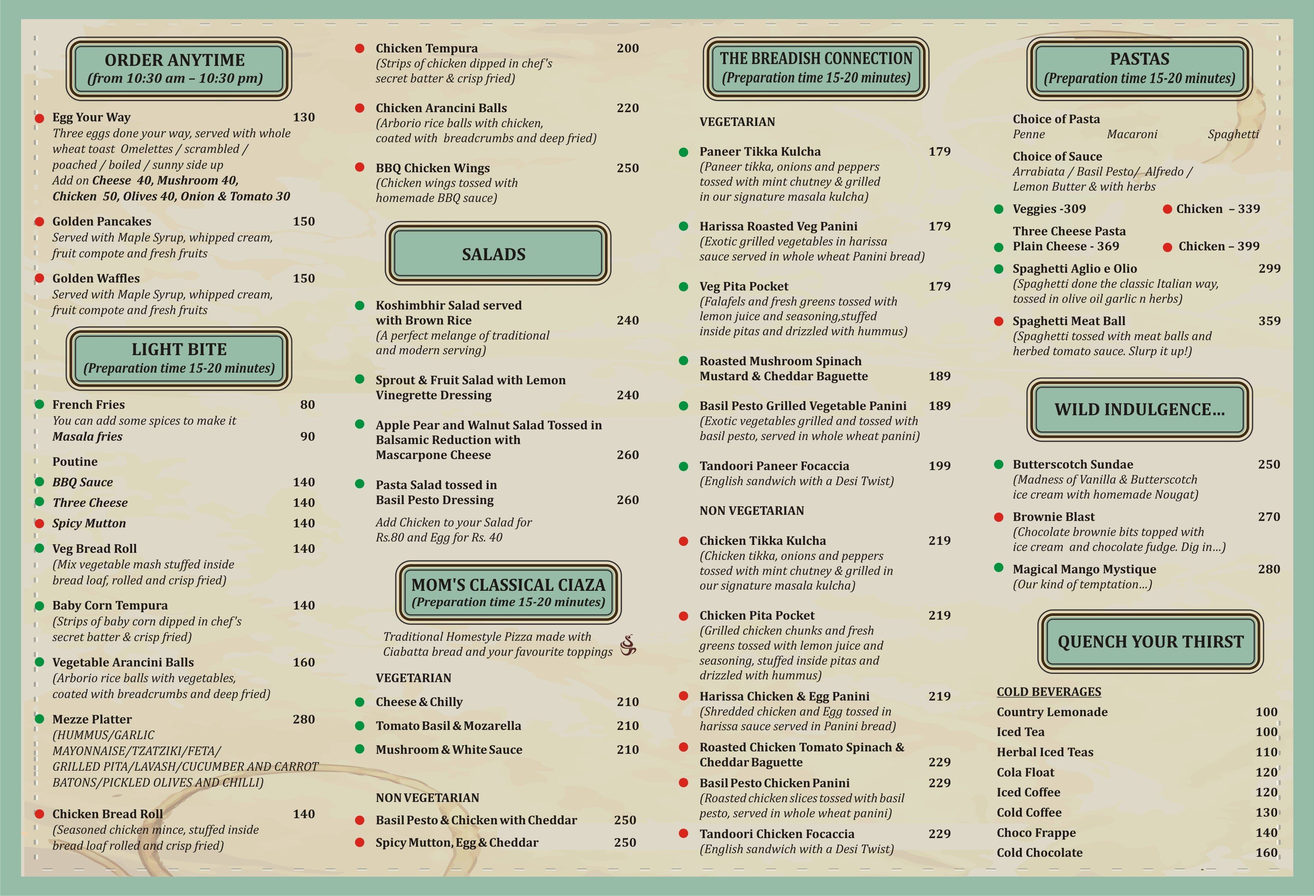 Wild Sugar Patisserie & Cafe Menu - Zomato