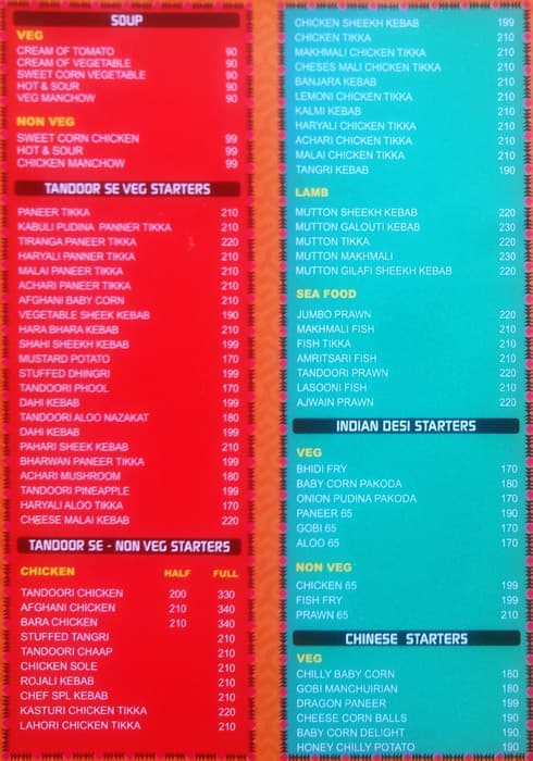 Menu of Kake Da Punjabi Dhabba, Perungudi, Chennai