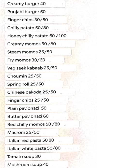 Menu at SUNNY FAST FOOD, Haridwar, W4MM+CMR