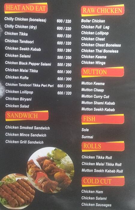 Menu of Delight & Fresh, Amar Colony, New Delhi