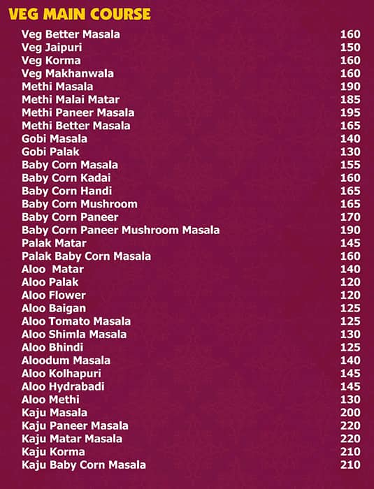 Menu at Swami Kruppa Restaurant, Kalyan