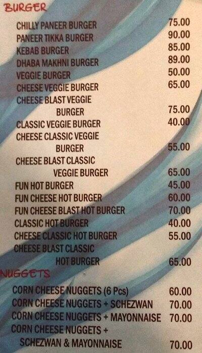 Menu at Lets Chaat, Howrah