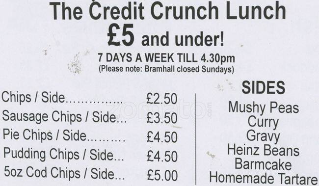 Menu at Anchors Didsbury restaurant, Manchester