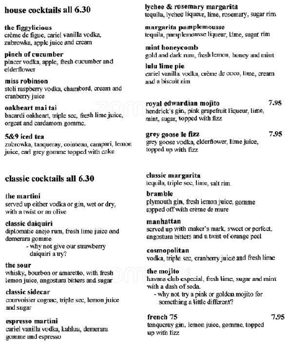 The Two Figs Menu, Menu for The Two Figs, West End, Glasgow - Zomato UK