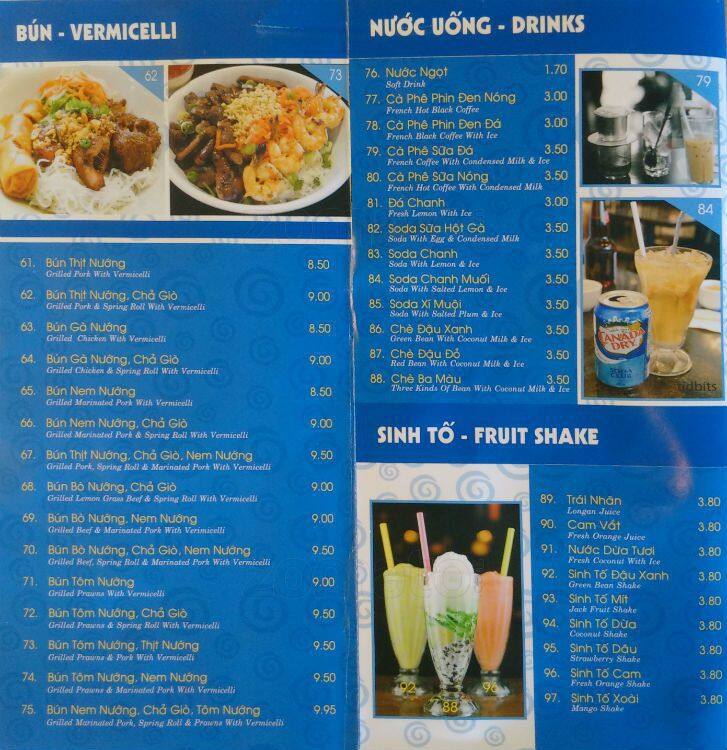 Menu at GT II Express restaurant, Burnaby