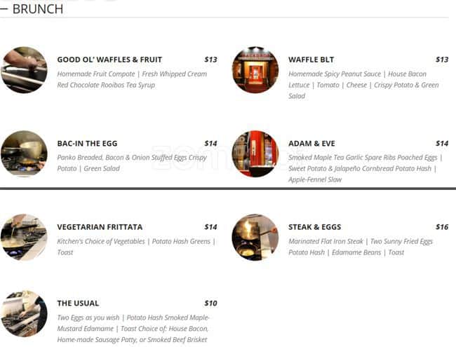 Menu at Backdrop Restaurant & Bar, Ottawa