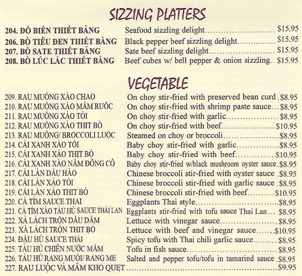 Menu at Nha Trang desserts, San Jose, Tully Rd