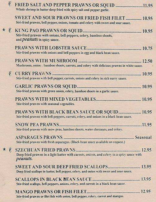 Menu at Yat Sing restaurant, Redwood City, Florence St
