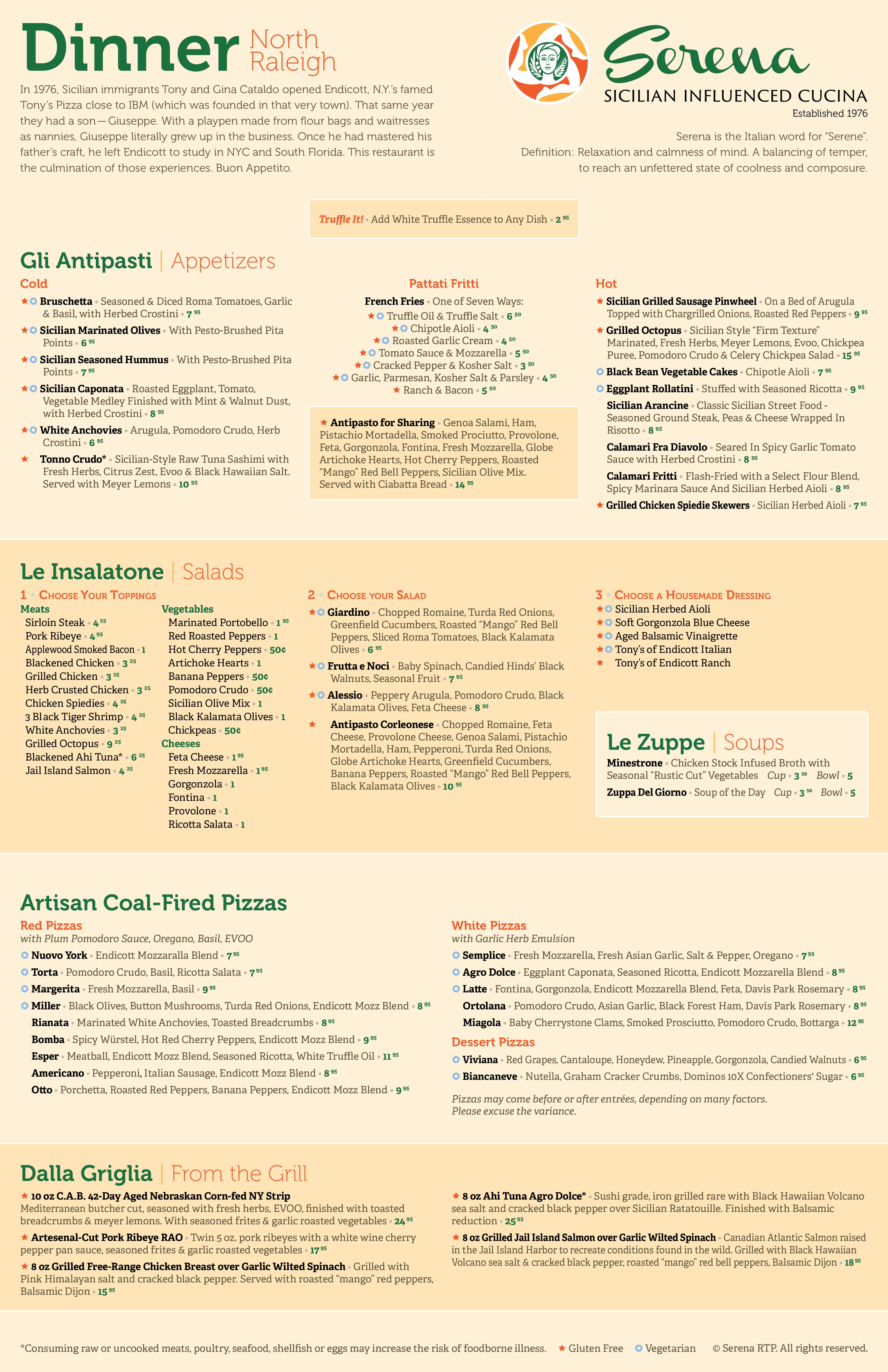 Serena Sicilian Influenced Cucina Menu - Urbanspoon/Zomato