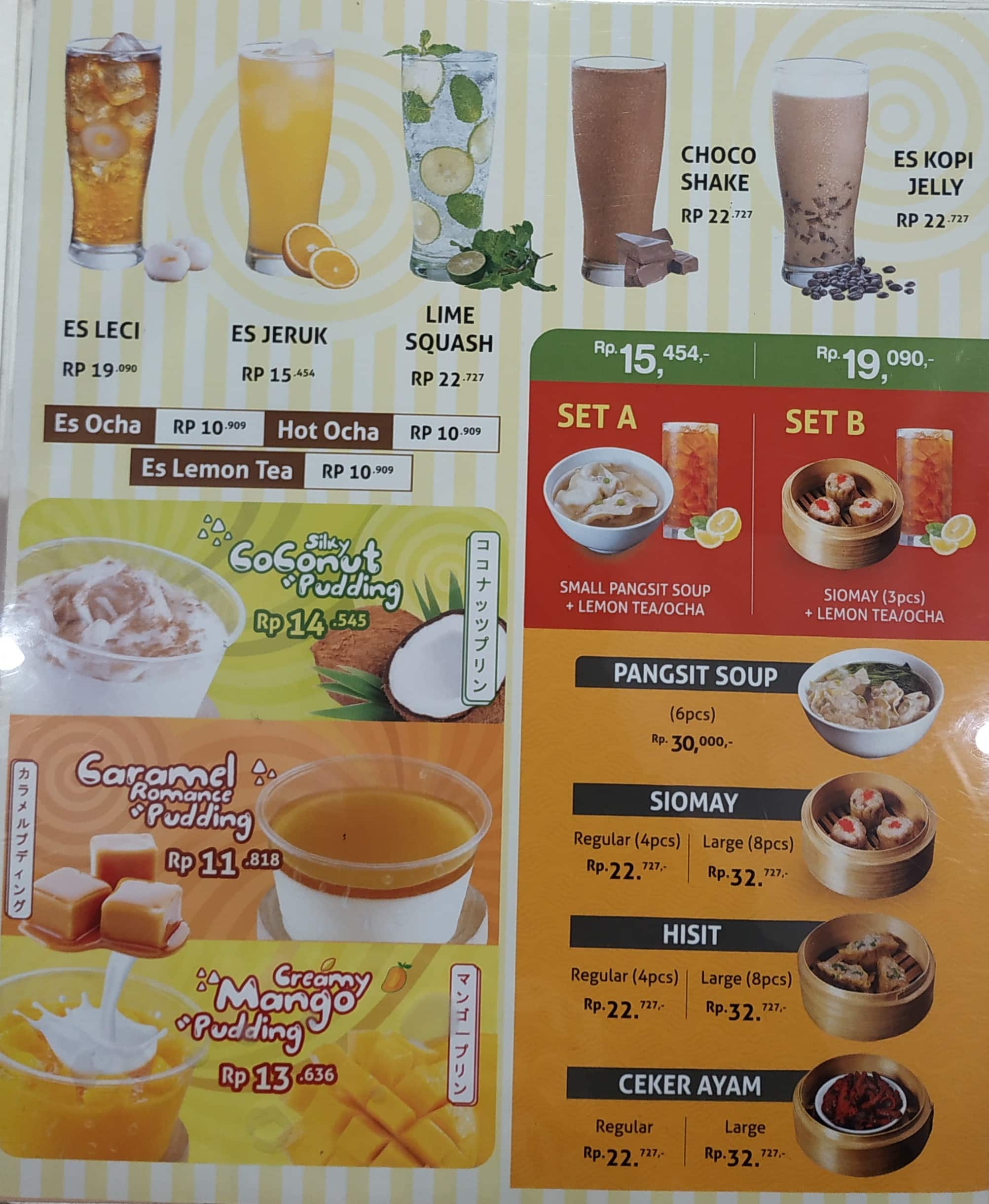 Carta del restaurante Golden Lamian Plaza Senayan, Central Jakarta