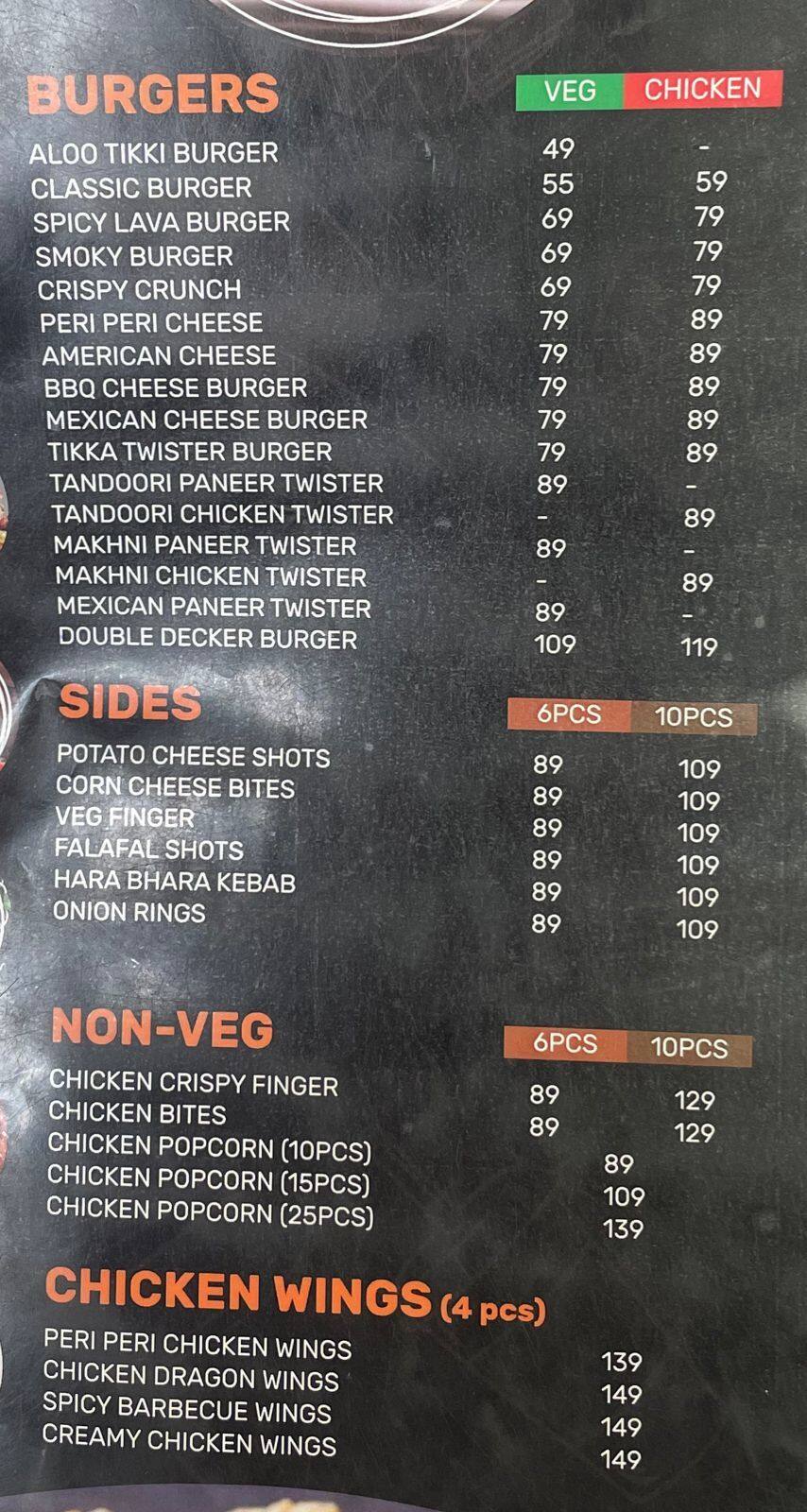 Menu of Cafe Deck, Nerul, Navi Mumbai