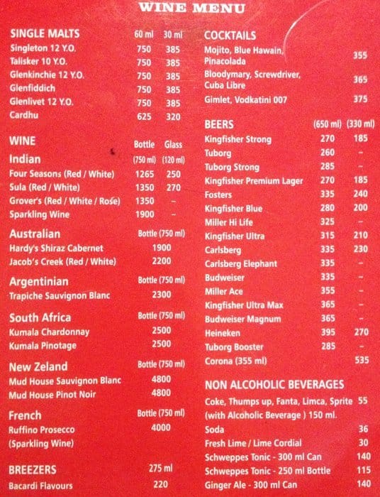 Trincas Menu, Menu for Trincas, Park Street Area, Kolkata - Zomato