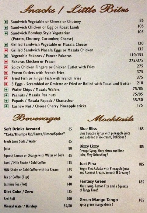 Trincas Menu, Menu for Trincas, Park Street Area, Kolkata - Zomato