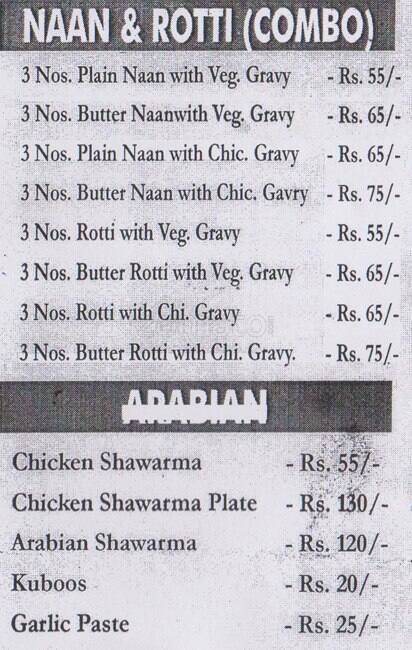 Menu at Rollz & Ryce, Chennai, 366W+HXC