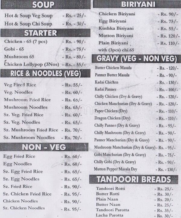 Menu at Rollz & Ryce, Chennai, 366W+HXC