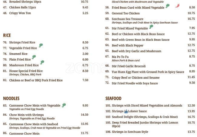 Menu at Lee's Kitchen restaurant, Markham