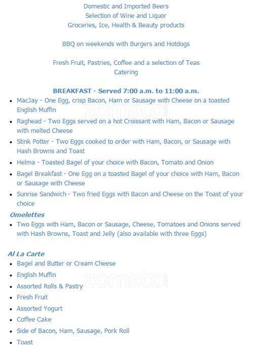 Menu at Harbor Island Deli restaurant, San Diego