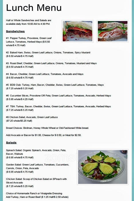 Menu at Broadway Daily Bread restaurant, San Antonio, De Zavala Rd