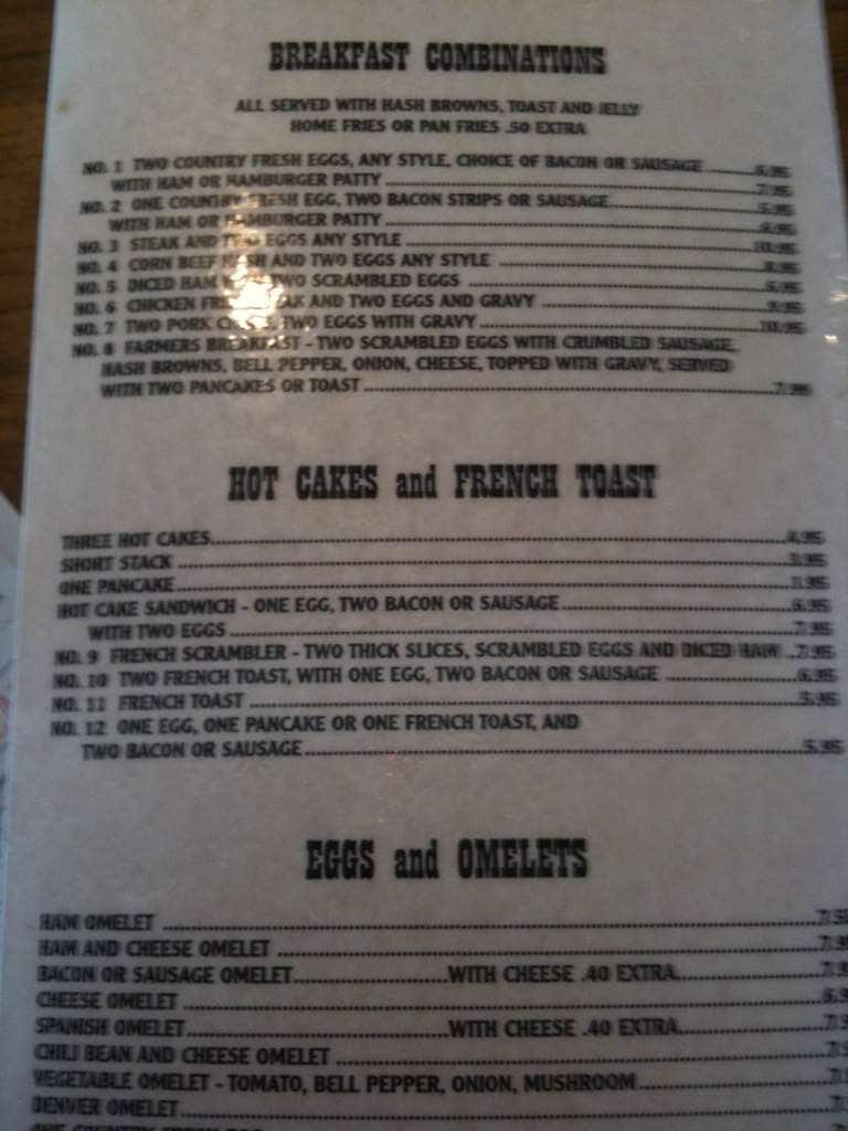 Menu at Courtesy Coffee Shop pub & bar, Blythe