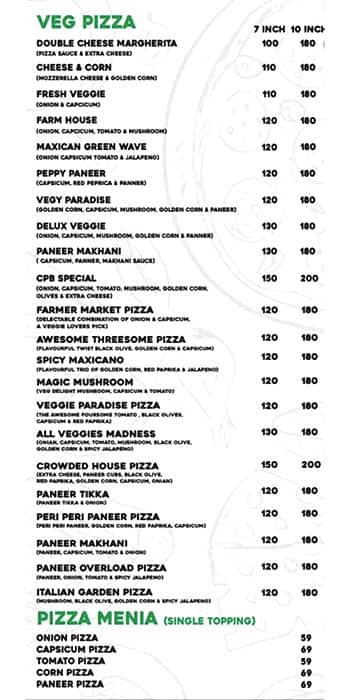 Menu of Mumbai Chowpatty, Magarpatta, Pune
