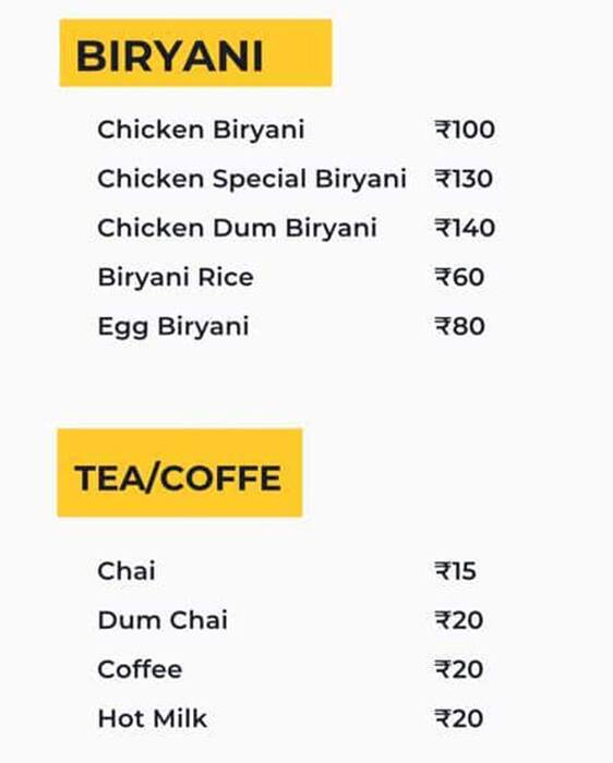 Menu of Dil Tea Hotel, Mumbai CST Area, Mumbai