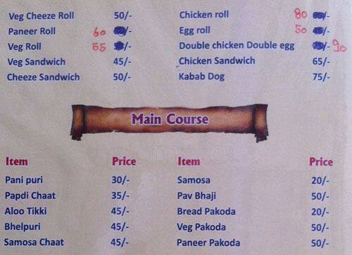 Menu at Chilli N Pepper, Bengaluru