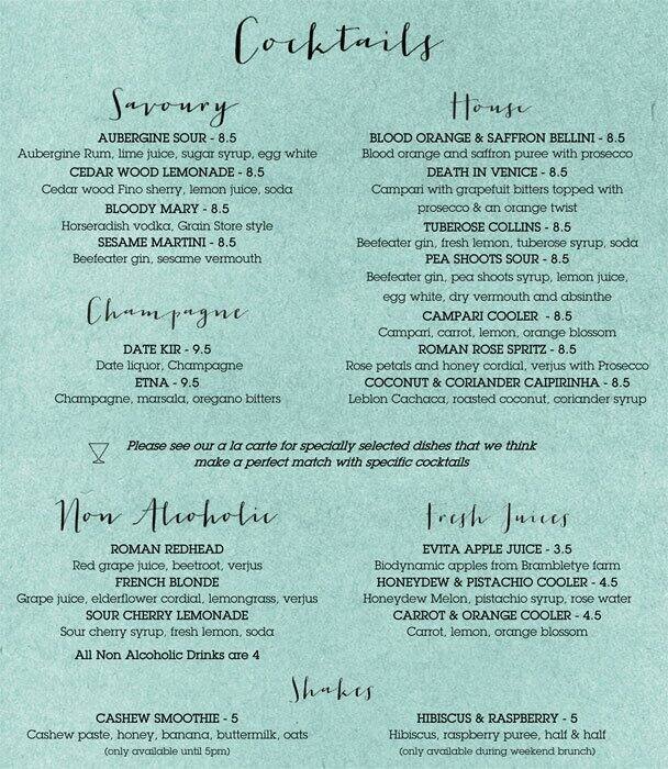 Menu at Grain Store pub & bar, London, 1-3 Stable St