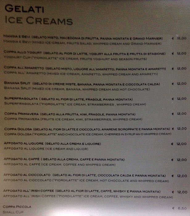 Menu da Cafè Martini pub & bar, Milano, Via dei Mercanti