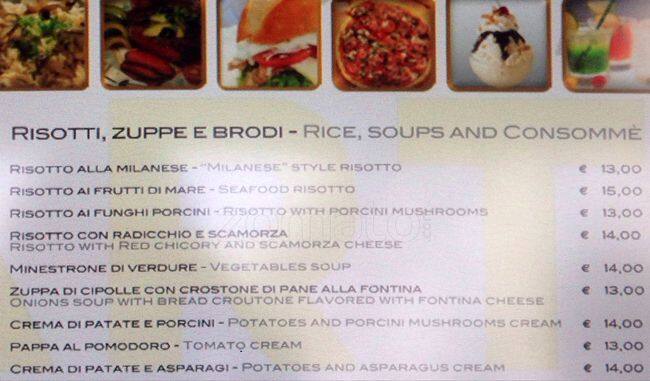 Menu da Cafè Martini pub & bar, Milano, Via dei Mercanti