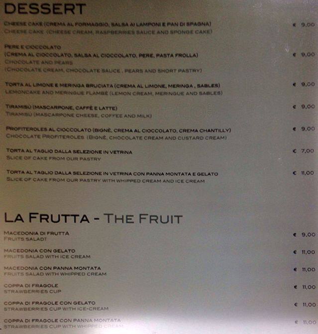 Menu da Cafè Martini pub & bar, Milano, Via dei Mercanti