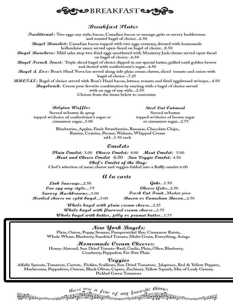 My Favorite Things Menu, Menu for My Favorite Things, Pensacola ...