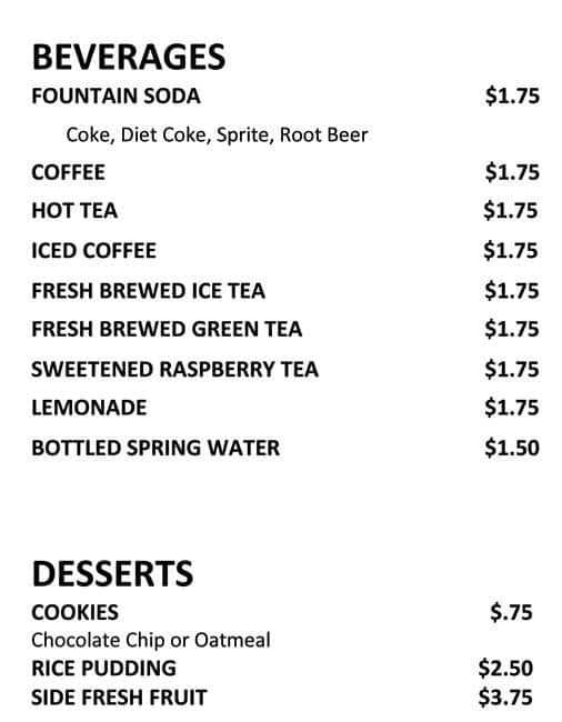 Menu at Lemon Drop Cafe, Swoyersville