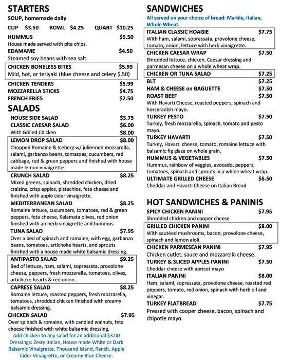 Menu At Lemon Drop Cafe Swoyersville