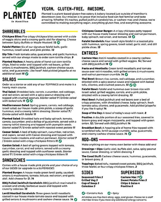Menu at Eatwell restaurant, Hamilton